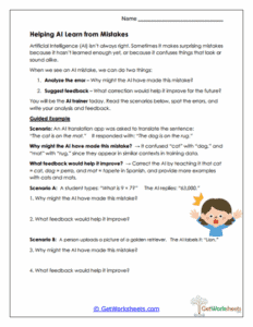 Helping AI Learn Worksheet - Improving AI Through Feedback
