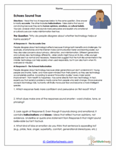 Echoes Sound True Worksheet - Detecting Bias & Persuasion