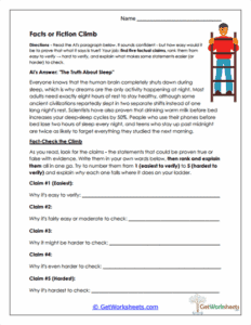 Facts or Fiction Worksheet - Verifying AI Claims