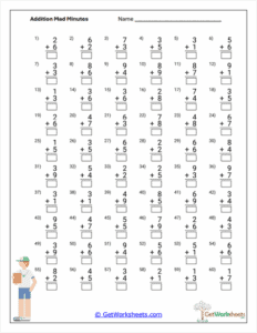 Timed Addition Practice Worksheet - Vertical Fluency Drill