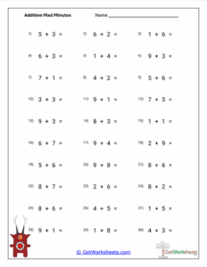 Addition Mad Minute Worksheets - GetWorksheets.com