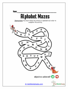 Alphabet Mazes Worksheets - GetWorksheets.com