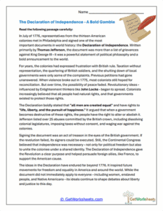 American Revolution Worksheets - GetWorksheets.com