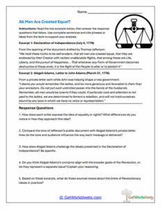 American Revolution Worksheets - GetWorksheets.com