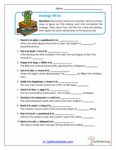Analogy Worksheets | English Practice - GetWorksheets.com