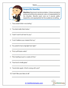 Appropriate Topics of Conversation Worksheets - GetWorksheets.com