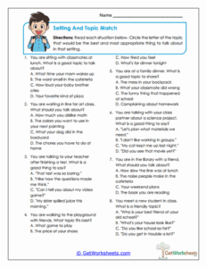 Appropriate Topics of Conversation Worksheets - GetWorksheets.com