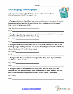 Arguments and Claims Worksheets - GetWorksheets.com
