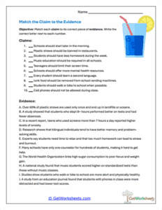 Arguments and Claims Worksheets - GetWorksheets.com