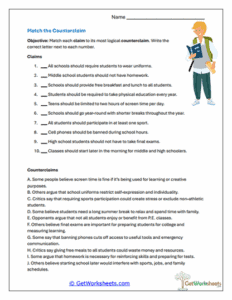 Arguments and Claims Worksheets - GetWorksheets.com
