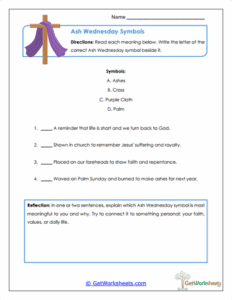 Ash Wednesday Worksheets - GetWorksheets.com
