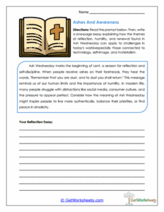 Ash Wednesday Worksheets - GetWorksheets.com