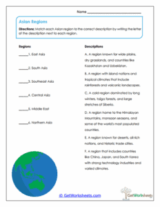 Asia Worksheets - GetWorksheets.com
