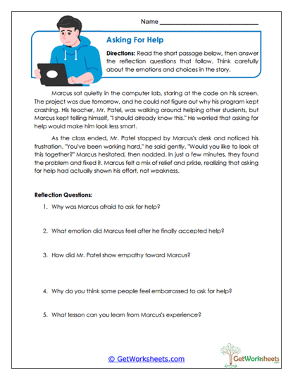 Asking for Help Worksheets - GetWorksheets.com