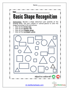 Shape Sort Worksheet - Coloring and Categorizing Shapes