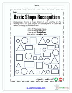 Shape Match Worksheet - Identifying and Coloring Shapes