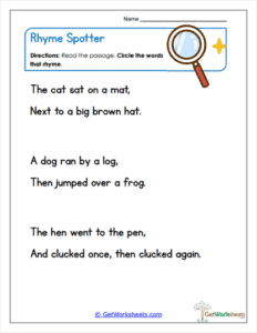 Sound Write Worksheet - Writing Words with Matching Endings