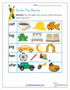 Beginning Reader Rhymes Worksheets - GetWorksheets.com