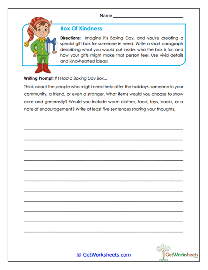 Boxing Day Worksheets - GetWorksheets.com