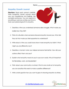 Empathy Growth Journal Worksheet - Reflective SEL Writing