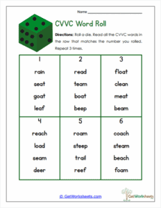 CVVC Patterns Worksheets - GetWorksheets.com
