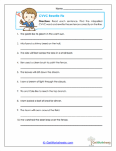 CVVC Patterns Worksheets - GetWorksheets.com