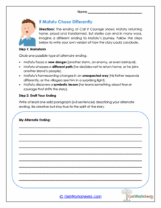 Reflecting on Courage Worksheet - Personal Response & Comprehension