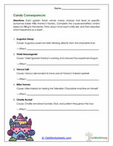 Charlie and the Chocolate Factory Worksheets - GetWorksheets.com