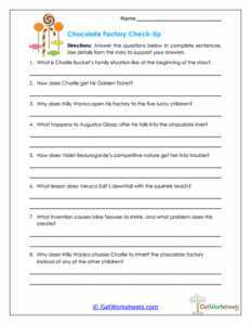 Charlie and the Chocolate Factory Worksheets - GetWorksheets.com
