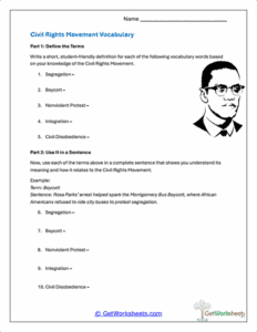 Civil Rights Movement Worksheets - GetWorksheets.com