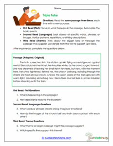 Triple-Read Analysis Worksheet - Deep Close Reading