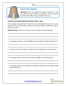 Colonial America Worksheets - GetWorksheets.com