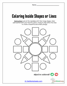 Geometric Mandala Worksheet - Geometry & Fine Motor Coloring