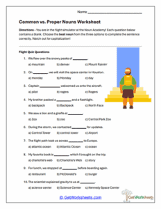 Common vs. Proper Nouns Worksheets - GetWorksheets.com