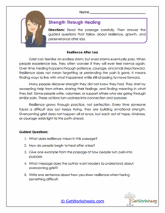 Strength Through Healing Worksheet - Resilience & Growth