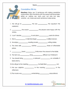 Correlative Conjunctions Worksheets - GetWorksheets.com