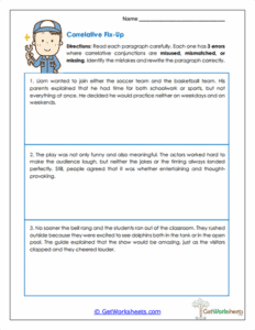 Correlative Conjunctions Worksheets - GetWorksheets.com