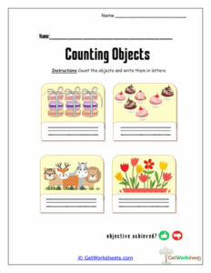 Counting Fun Worksheet - Counting and Writing Numbers in Words