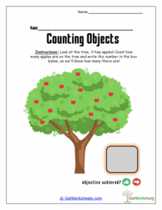 Apple Orchard Challenge Worksheet - Counting Busy Tree Apples