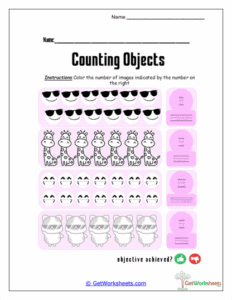 Critter Count Worksheet - Counting and Coloring to Match