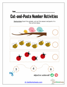 Backyard Critter Count & Stick Worksheet - Counting Animals with Cut ...