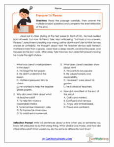 Dealing with Peer Pressure Worksheets - GetWorksheets.com