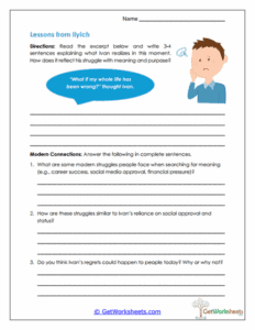 Final Reflections on Ivan Ilyich Worksheet - Personal Insight ...