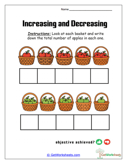Decreasing and Increasing Patterns Worksheets - GetWorksheets.com