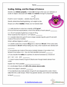 Density Worksheets | Density = Mass / Volume - GetWorksheets.com