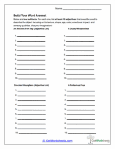 Describing Objects and Artifacts Worksheets - GetWorksheets.com