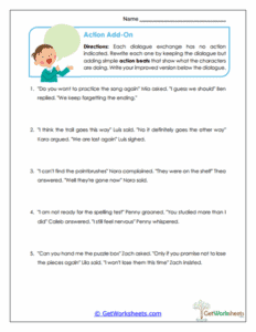 Dialogue Writing Worksheets - GetWorksheets.com