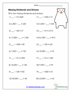 Dividing by Tens Worksheets - GetWorksheets.com