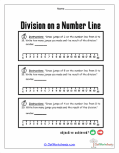 Number Line Division Jumps Worksheet - Visualizing Division