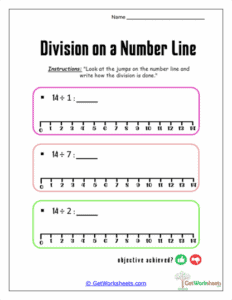 Jump Counting for Division Worksheet - Number Line Reasoning